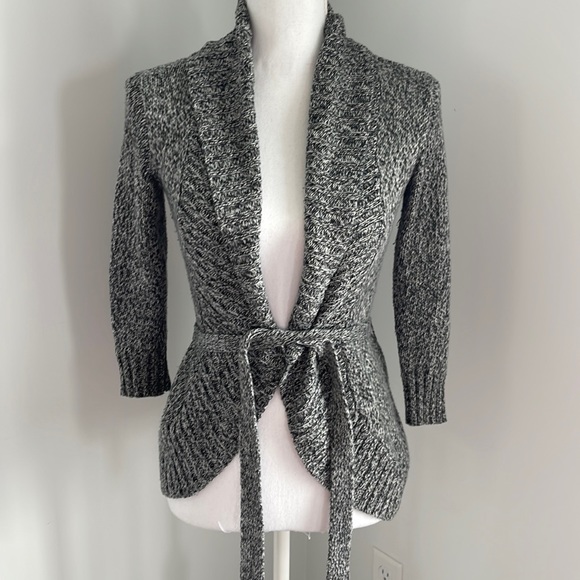 Byer California | Sweaters | Black And Gray Tie Wrap Sweater | Poshmark